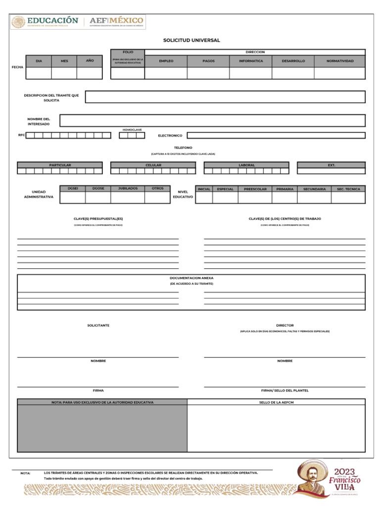 Formato Universal 2023 | PDF