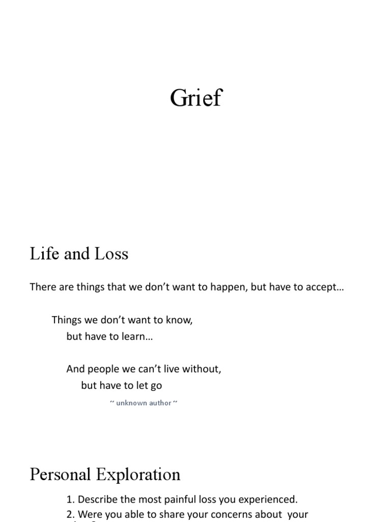 Grief Pdf Grief Psychology