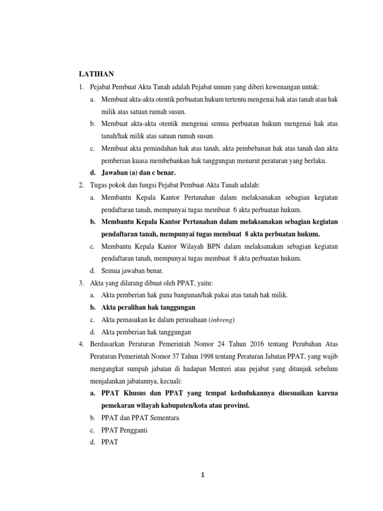 LATIHAN Soal PPAT | PDF | Ilmu Sosial
