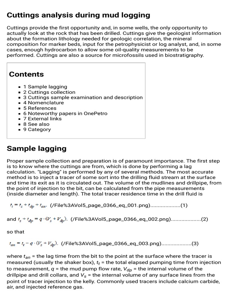 Cuttings Analysis During Mud Logging | PDF | Chemistry | Physical Sciences