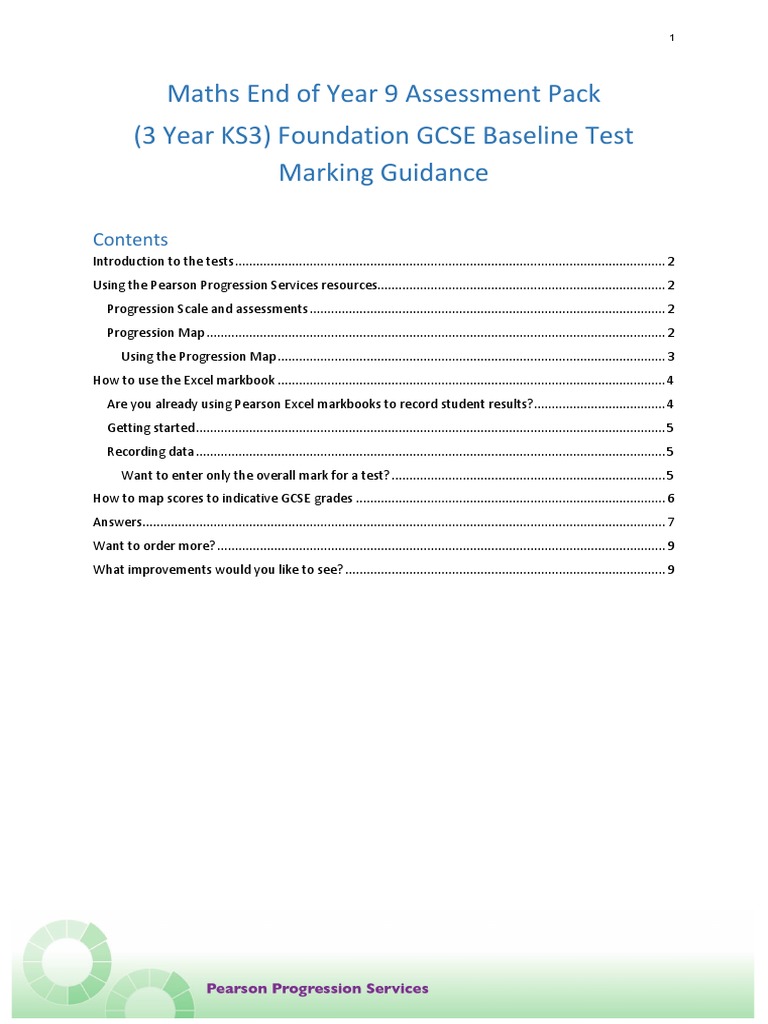 Math Y9 3y Ks3 F Mark Guide | PDF | Worksheet | Curriculum
