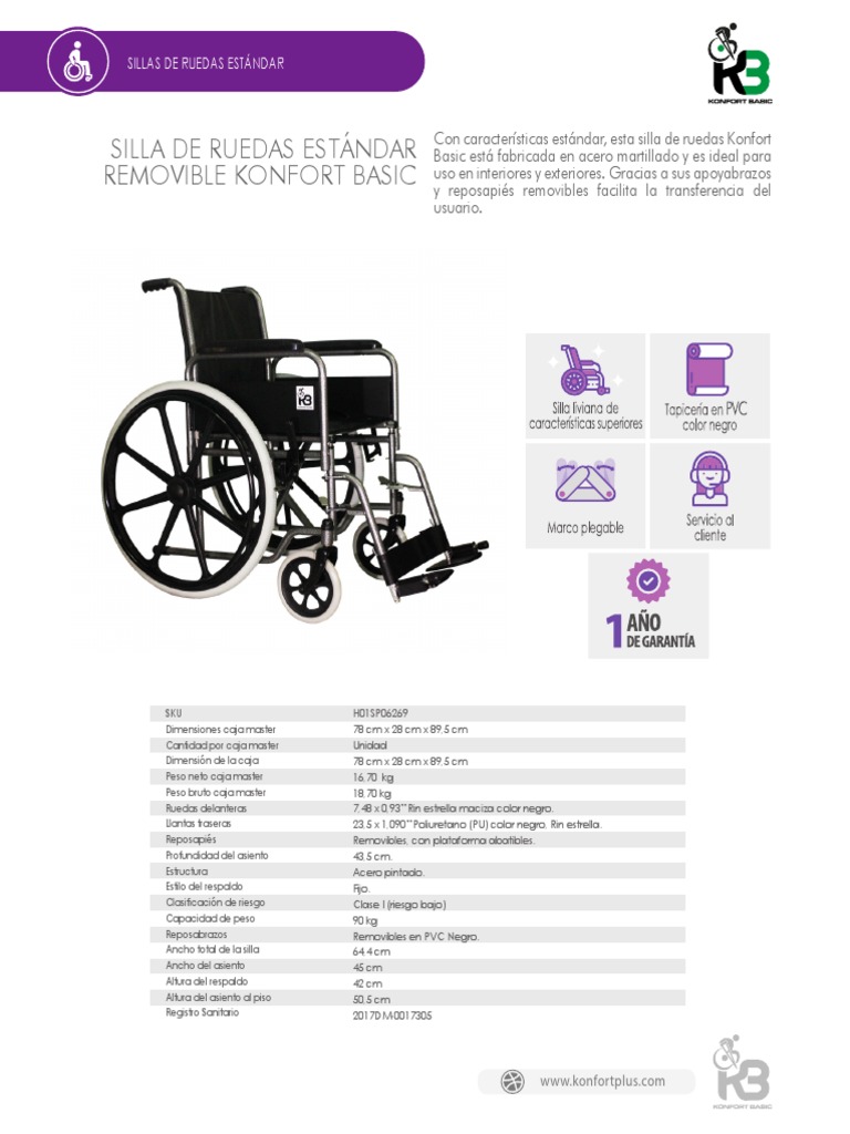 Ficha Tecnica Silla de Ruedas | PDF