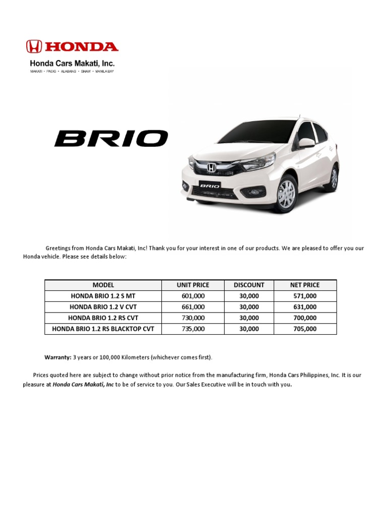 Honda BRIO | PDF