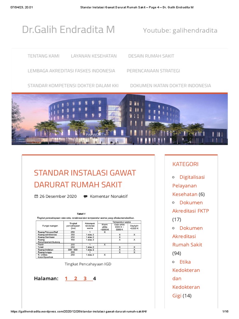 Standar Instalasi Gawat Darurat Rumah Sakit – Page 4 – Dr. Galih Endradita 3 | PDF