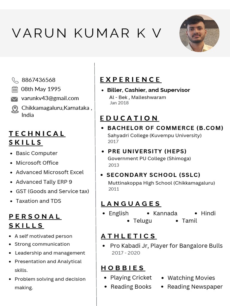 Varunkumar, Resume | PDF | Computers