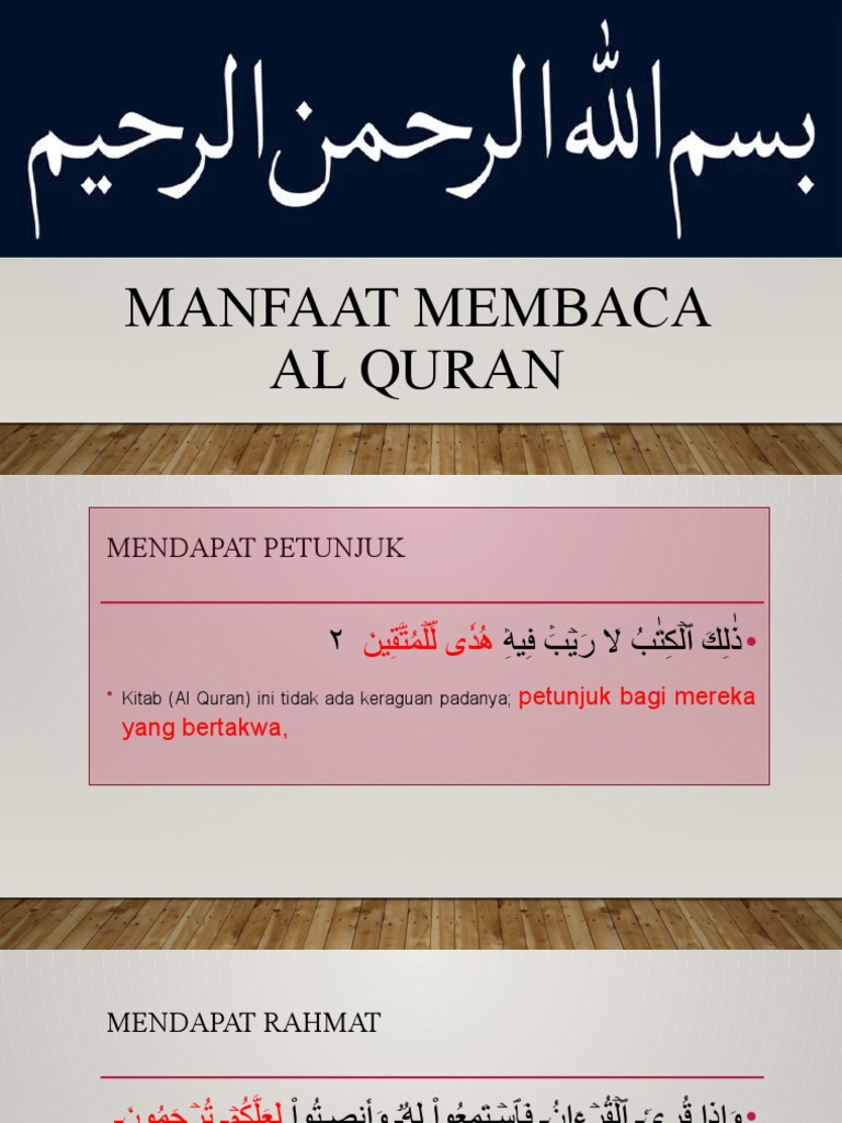 Manfaat Membaca Al Quran | PDF | Agama & Spiritualitas