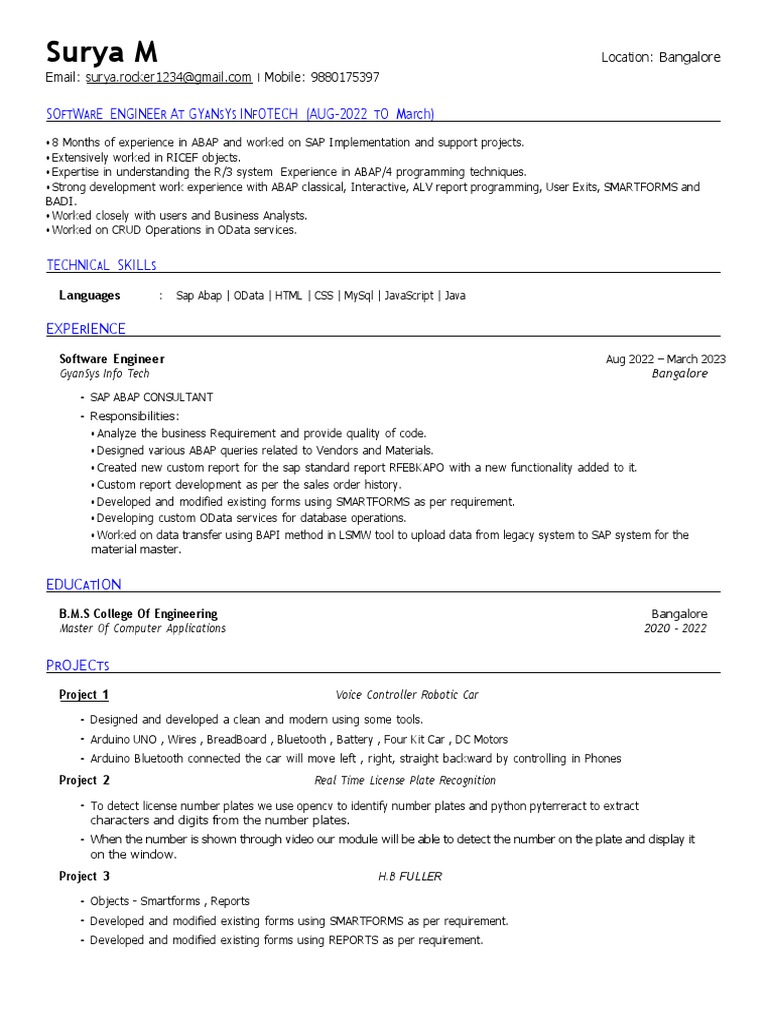 Surya Resume1 | PDF | Arduino | Cloud Computing