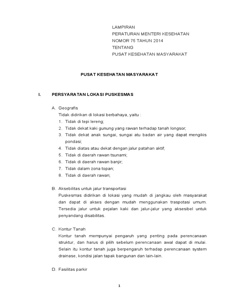2.1.2.3 Persyaratan Bangunan Puskesmas | PDF | Griya & Taman | Sains & Matematika