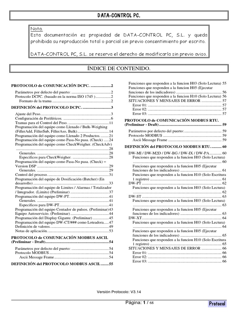 Protocol Data Control | PDF | Byte | Ascii