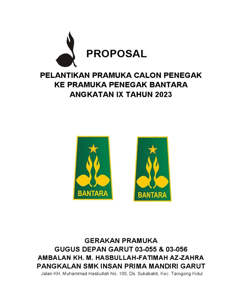 Proposal Pelantikan Pramuka Calon Penegak Ke Pramuka Penegak Bantara 2 ...
