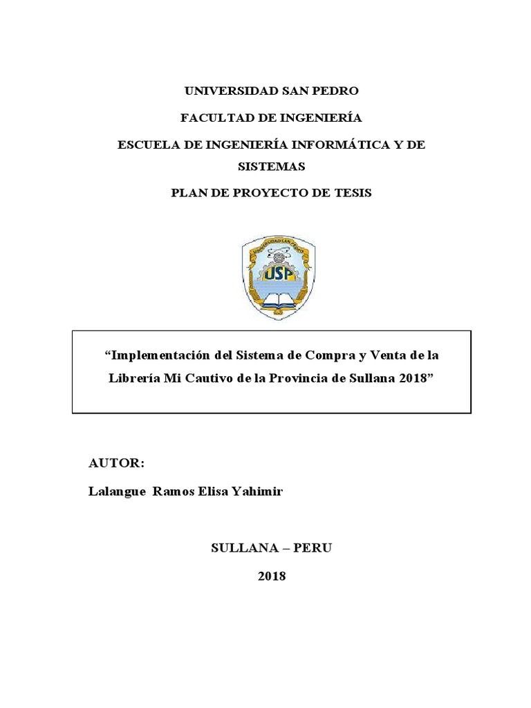 Implementación Del Sistema de Compra y Venta de La Librería Mi Cautivo ...