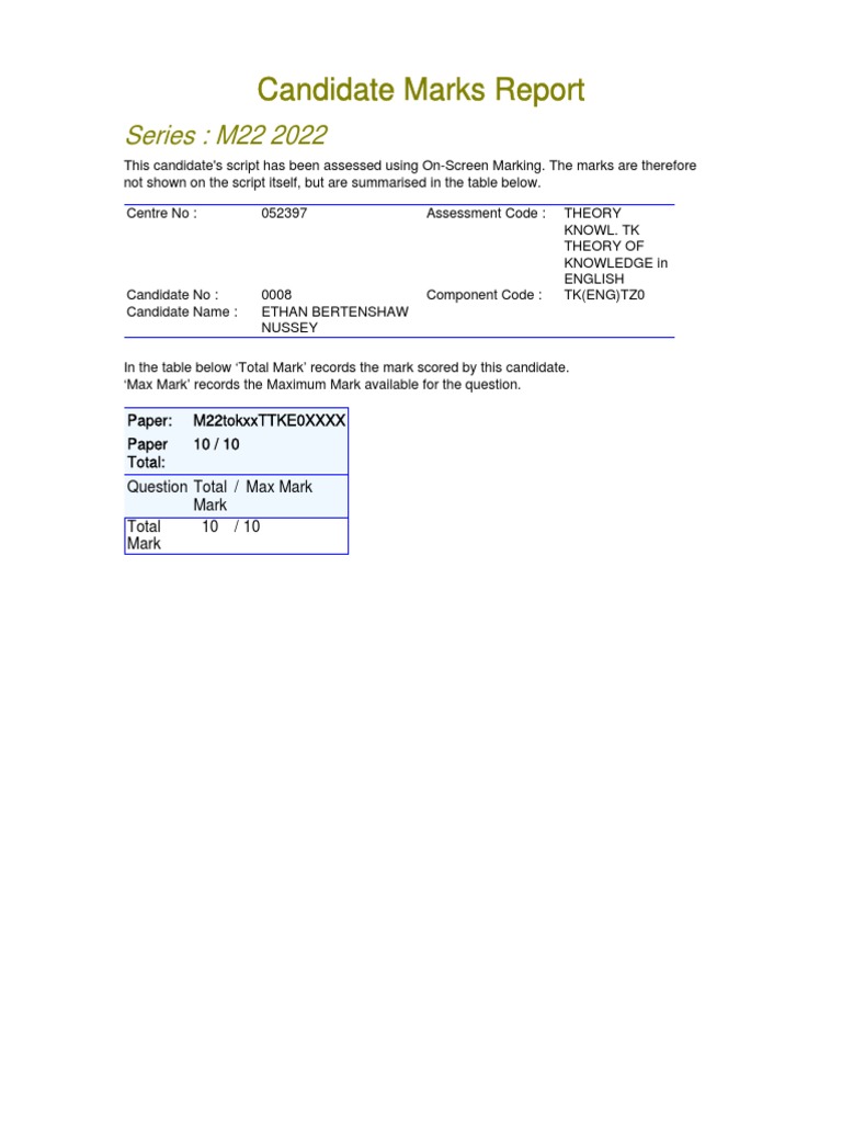 Tok Essay Exemplar Pdf