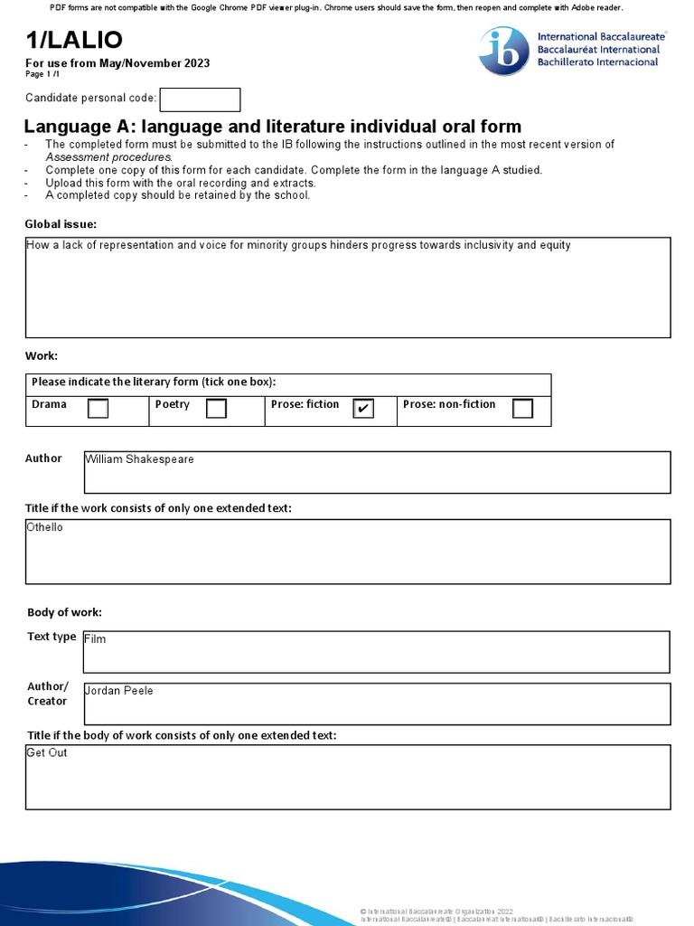 Form 1 LALIO Due 5th May | PDF