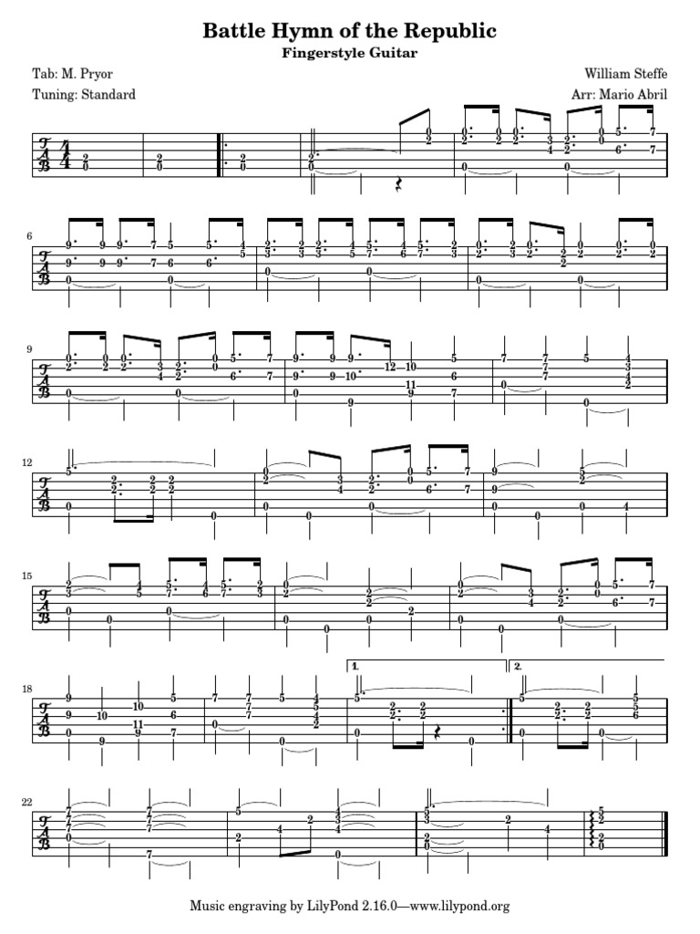 Battle Hymn Tab | PDF | Guitar Family Instruments | Guitars