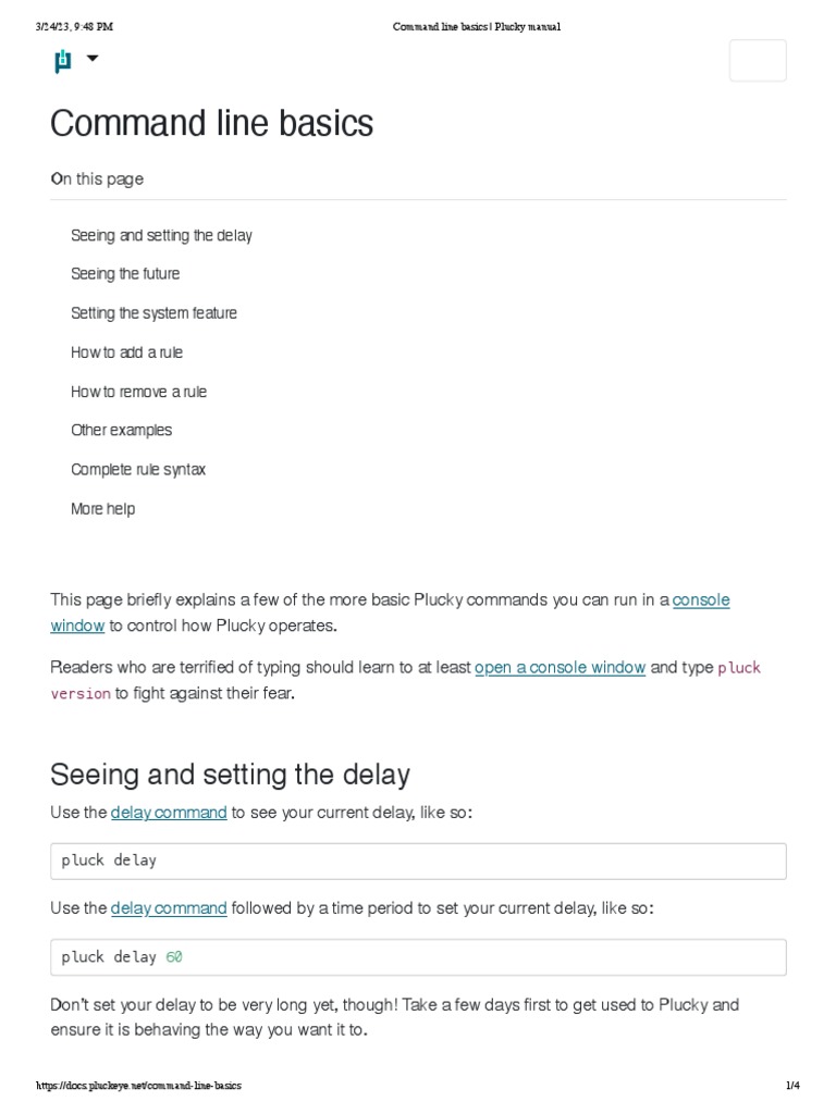 Command Line Basics - Plucky Manual | PDF | Command Line Interface ...