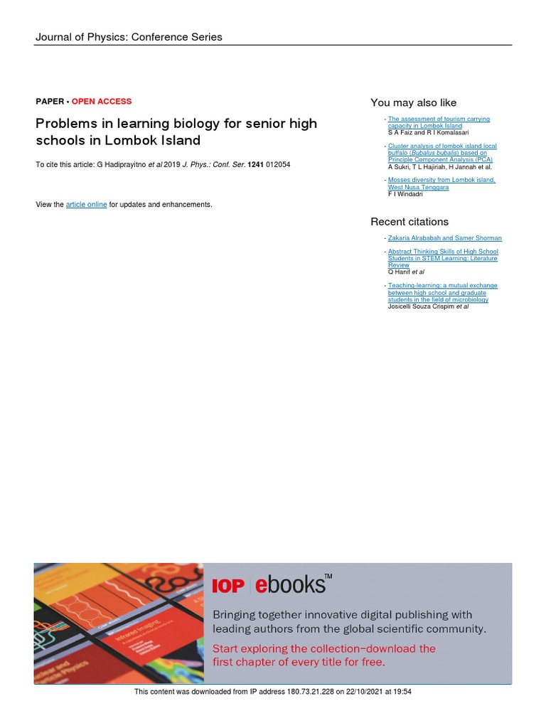 Problems in Learning Biology For Senior High | PDF | Teachers ...