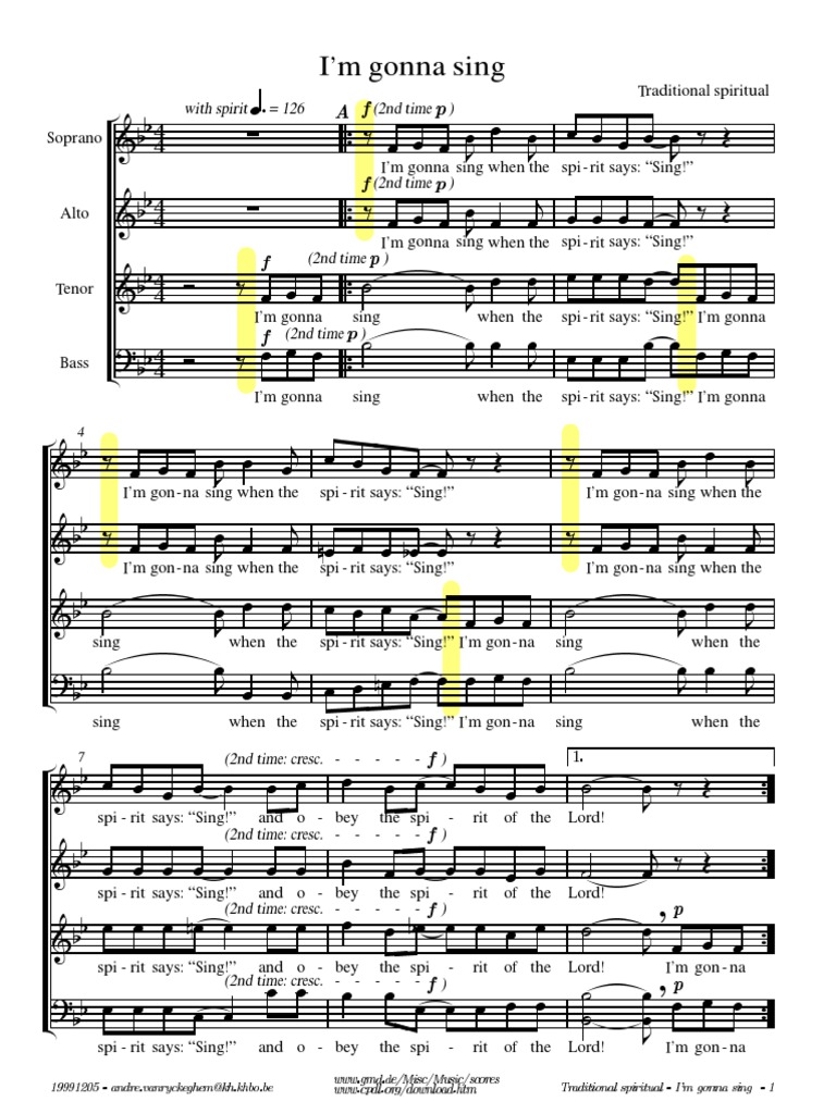 Im Gonna Sing SATB | PDF | Musical Compositions | Musical Techniques