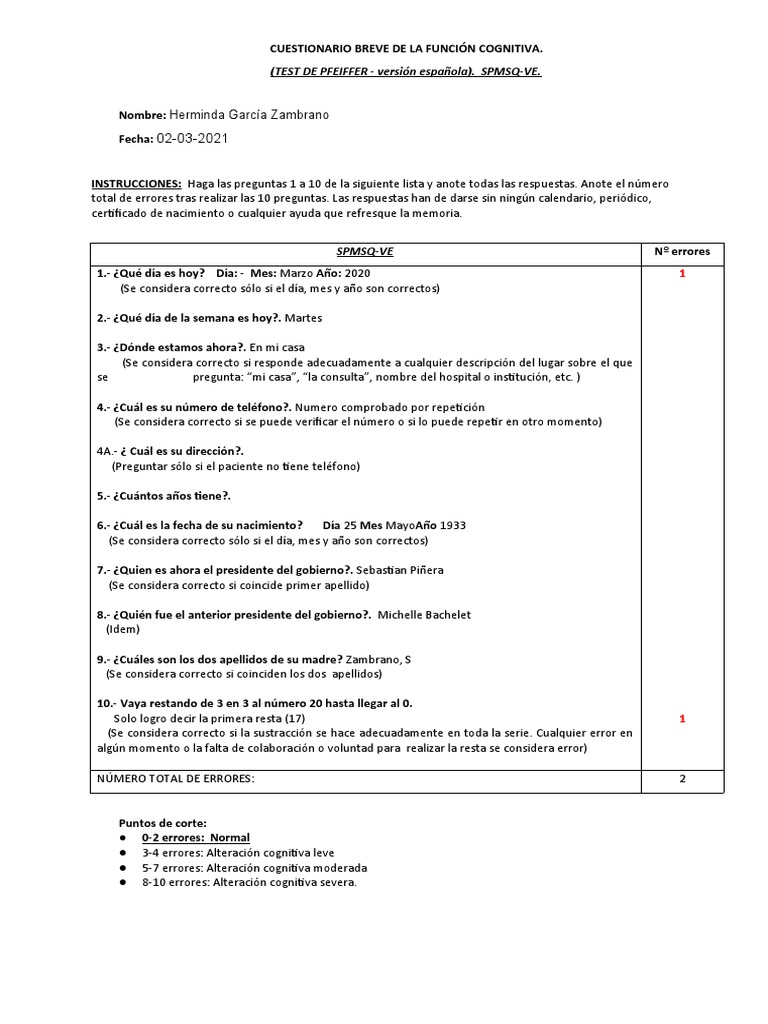 Test Pfeiffer | PDF