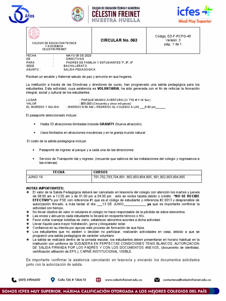 Circular No. 063 | PDF