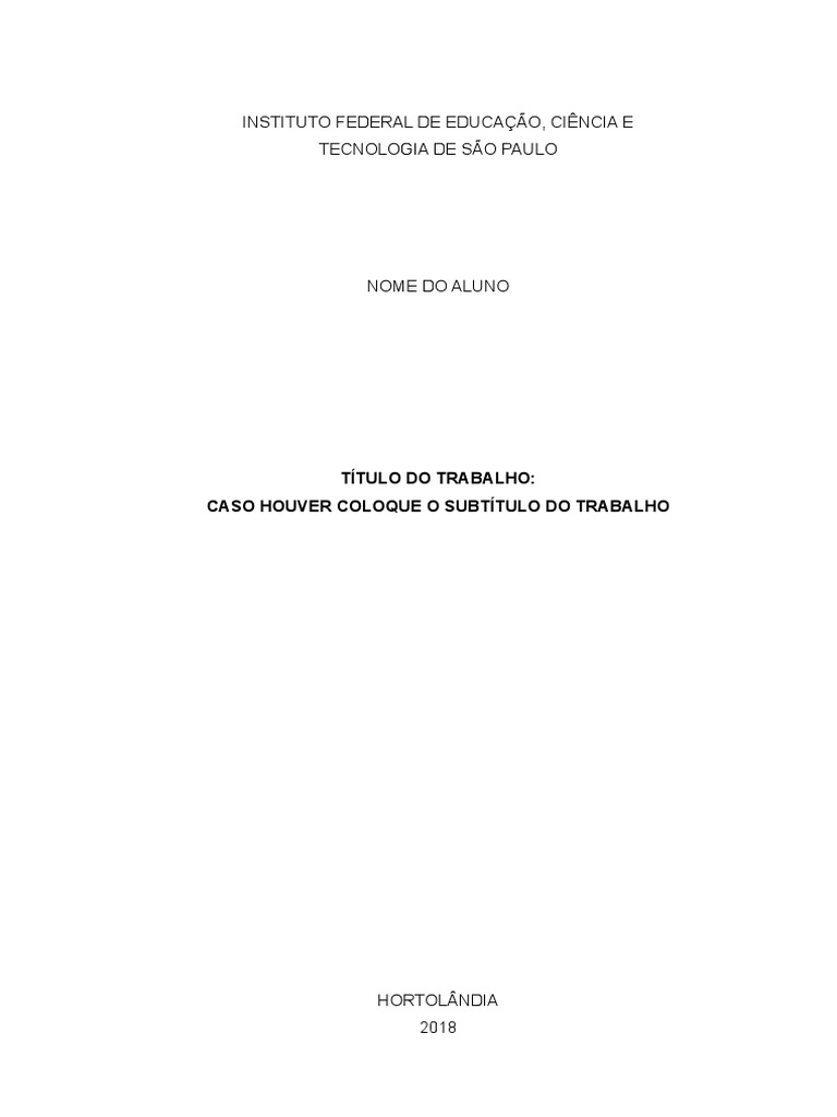 TEMPLATE-PARA-TCC | PDF | Abstract (resumo) | Internet