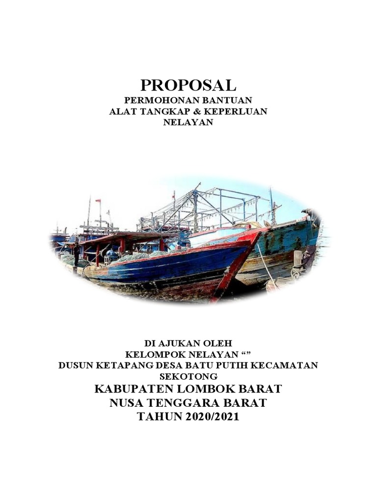 Proposal Perahu Nelayan | PDF | Memasak, Makanan, & Anggur