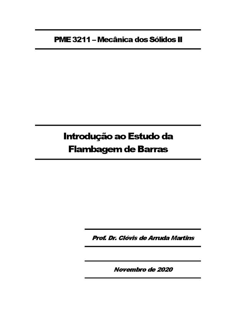 Introdução à Flambagem de Barras | PDF | Flambagem | Estresse (Mecânica)