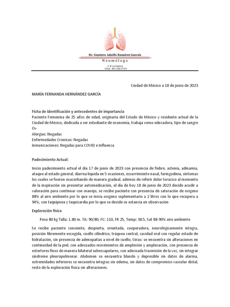 María Fernanda Hernández García | PDF | Influenza | Neumonía