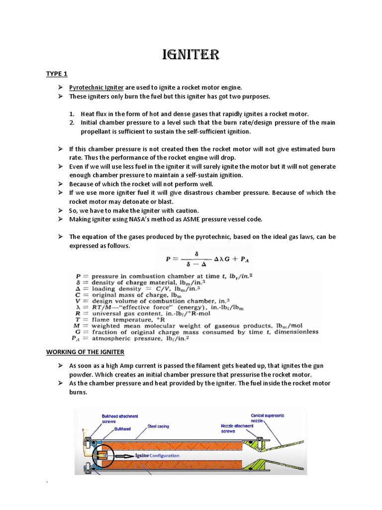 IGNITER | PDF | Rocket Engine | Engines