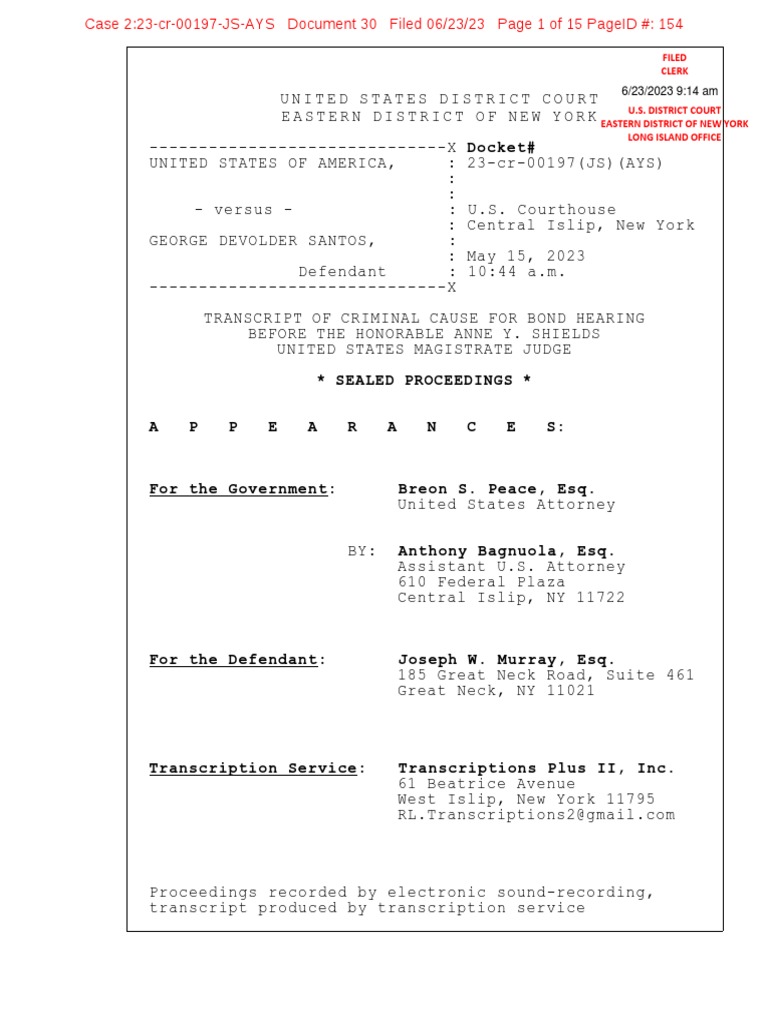 Santos Redacted Transcript | PDF | United States District Court ...