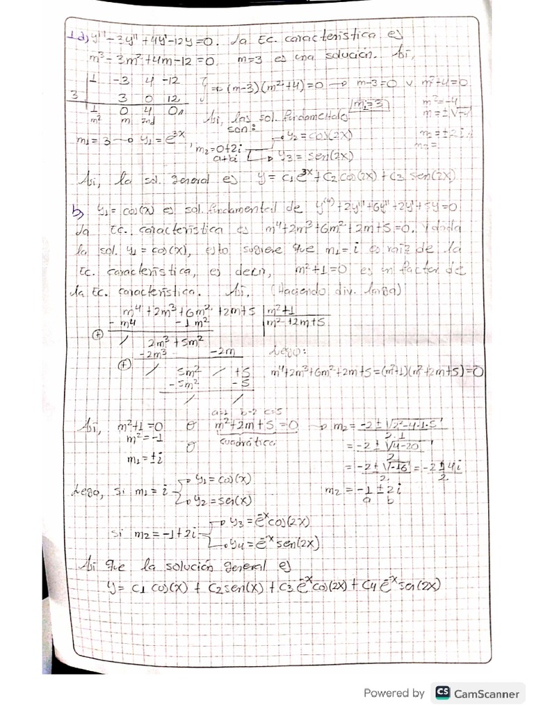 Solución Examen Supletorio EDO | PDF