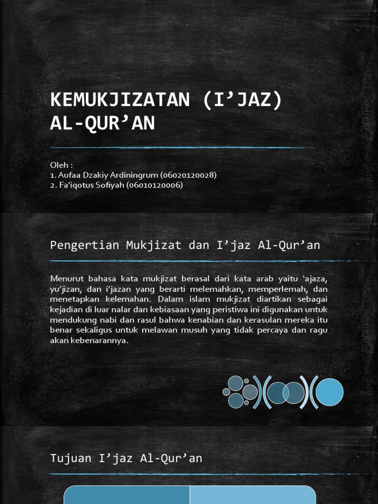 Kemukjizatan (I'jaz) Al-Qur'an | PDF