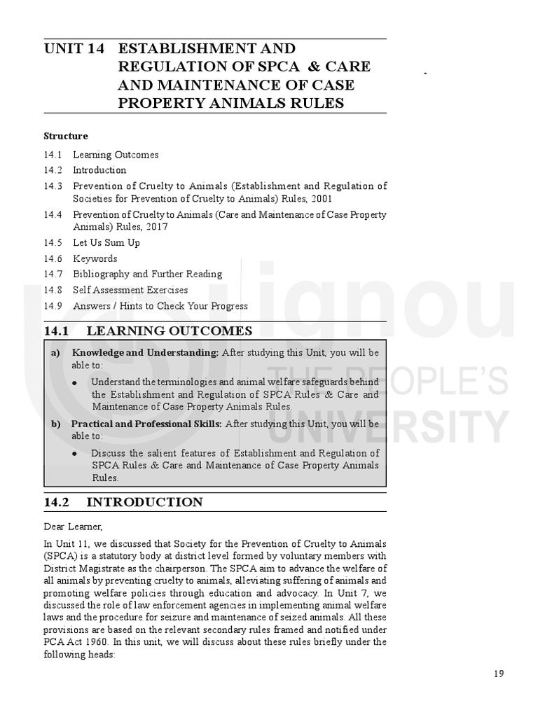 Unit 14 | PDF | Bail | Animal Welfare
