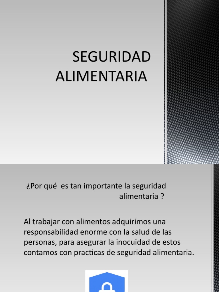 Presentacion Seguridad Alimentaria | PDF | Alimentos | Seguridad alimenticia