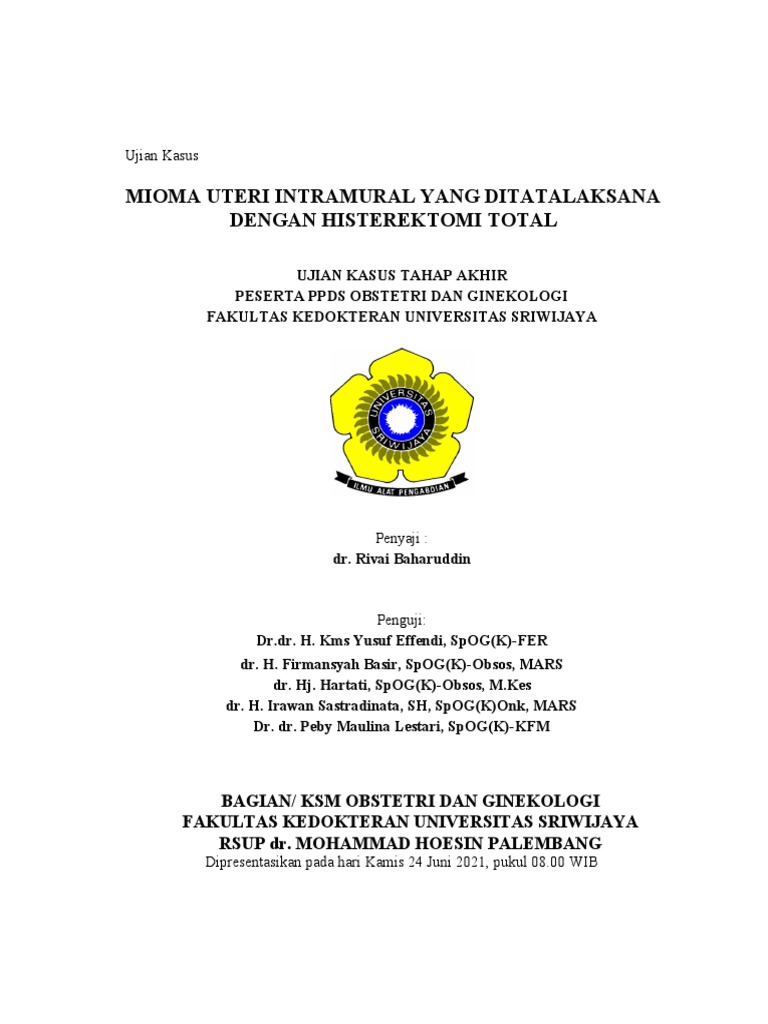 Ujian Kasus DR - Rivai Final | PDF