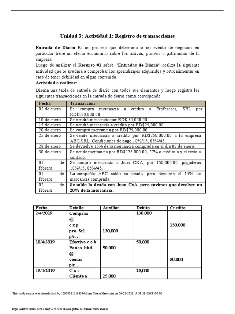Registro_de_transacciones.docx | PDF | Economía Financiera | Servicios ...