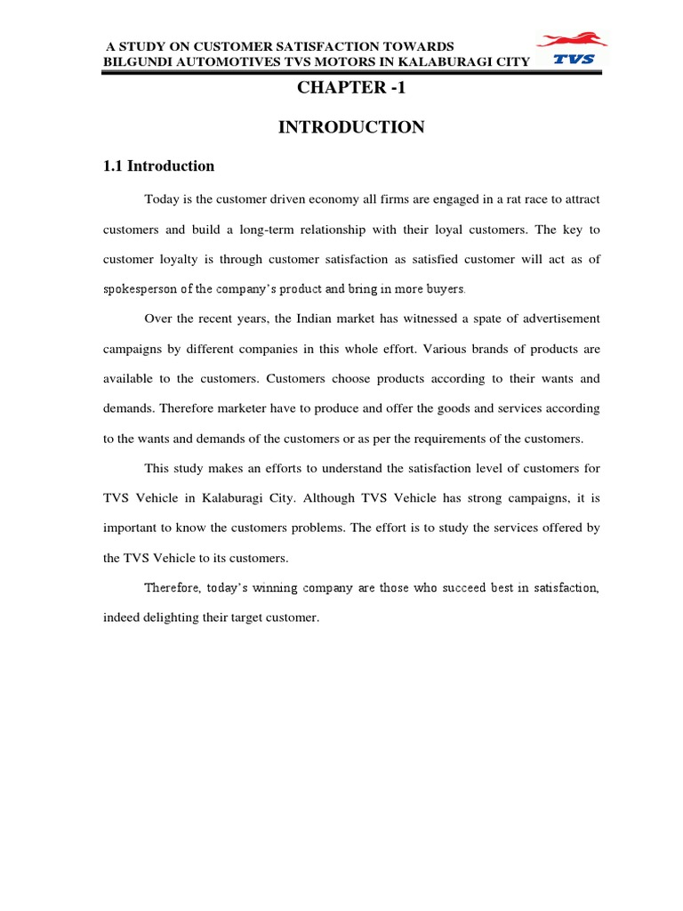 Tvs Report | Download Free PDF | Marketing | Customer Satisfaction