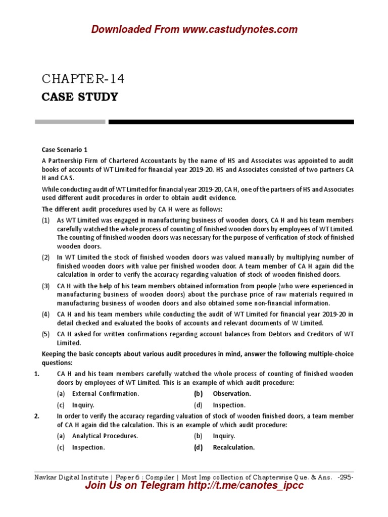 Audit Case Studies | Download Free PDF | Audit | Internal Control