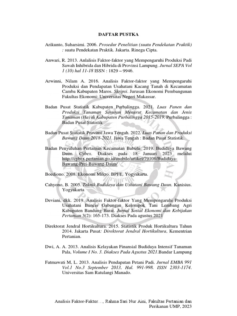 RAHMA SARI NUR AINI - Daftar Pustaka | PDF