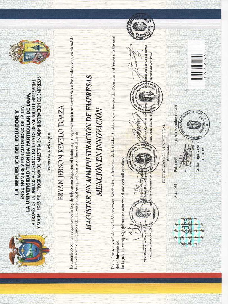 Ejemplo de Titulo de Maestria | PDF