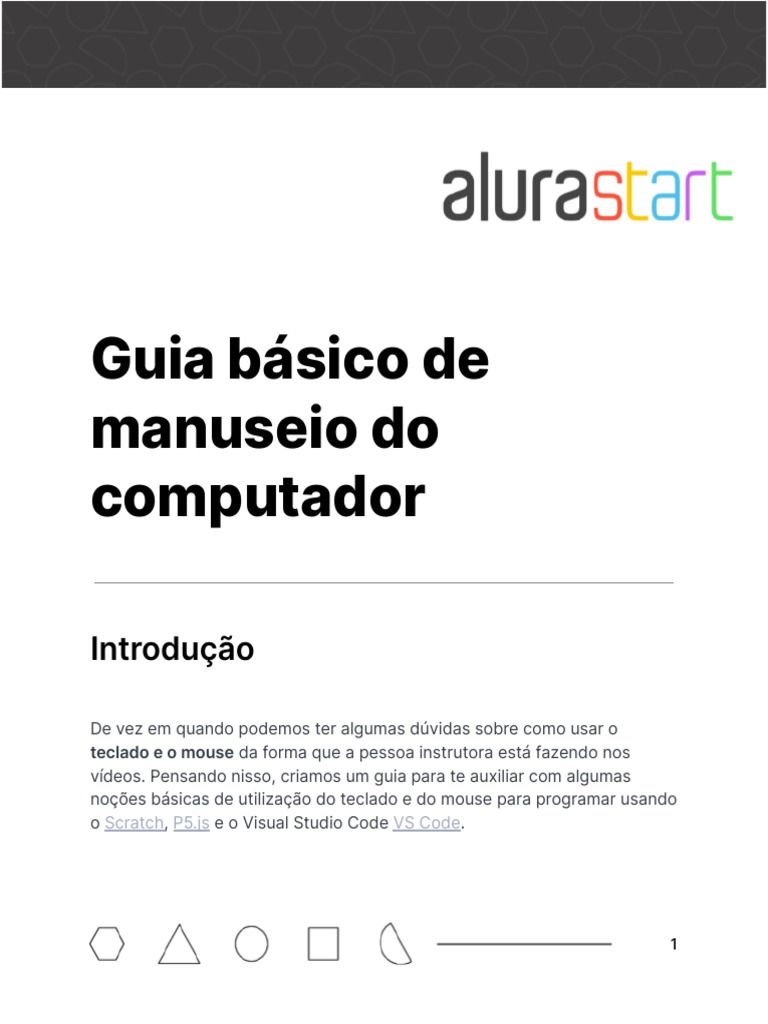 Guia básico de manuseio do computador | PDF | Teclado de computador ...