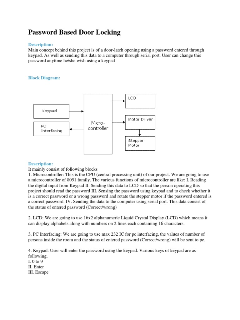 Password Based Door Locking | PDF | Access Control | Password