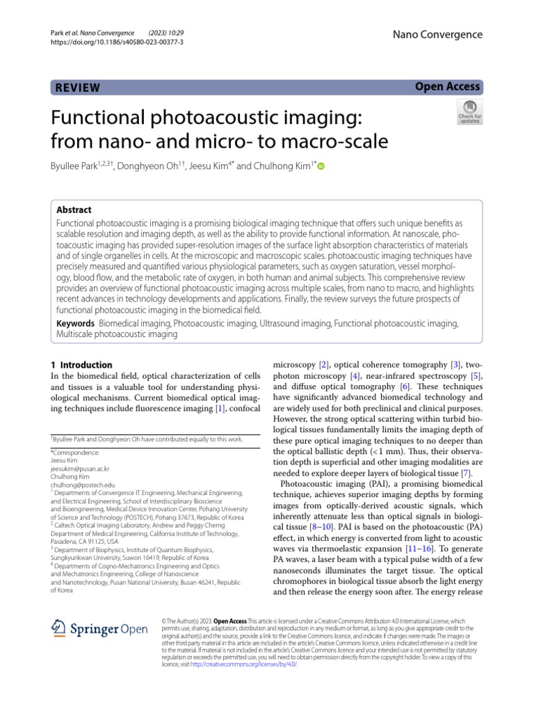 【2023】Functional photoacoustic imaging from nano- and micro- to macro ...