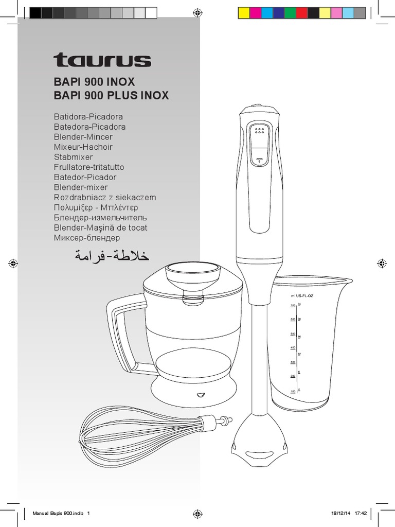 Batidora de Varilla Taurus Bapi 900 Inox 6045-7 | PDF | Lavavajillas | Agua
