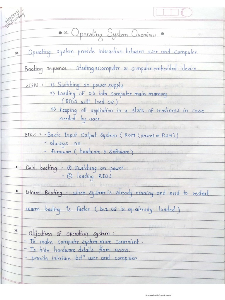 Operating System Handwritten Notes of Module 1,2,3,4,5 | PDF