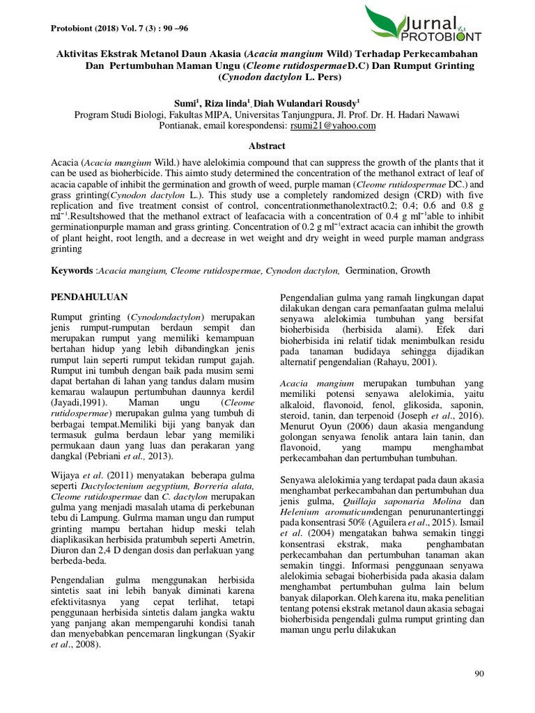 Ekstrak Daun Akasia sebagai Bioherbisida | PDF | Sains & Matematika