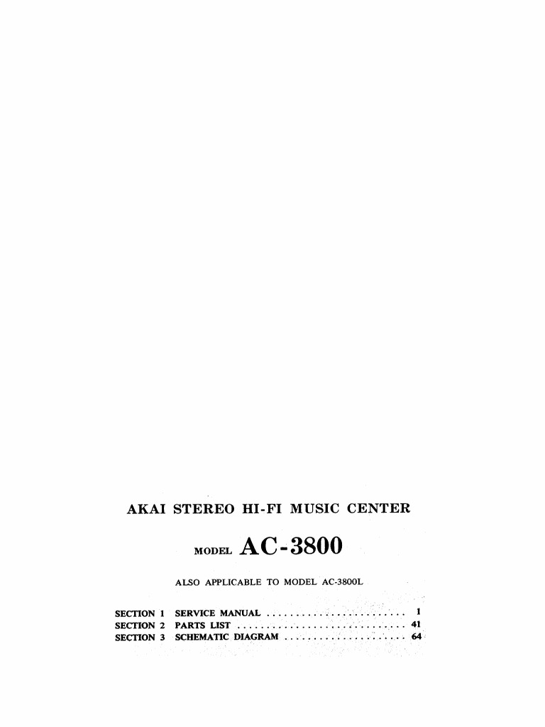 Akai AC-3800 | PDF