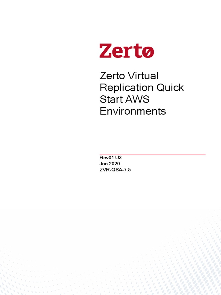 Zerto Quick Start | PDF | Virtualization | Computer Science