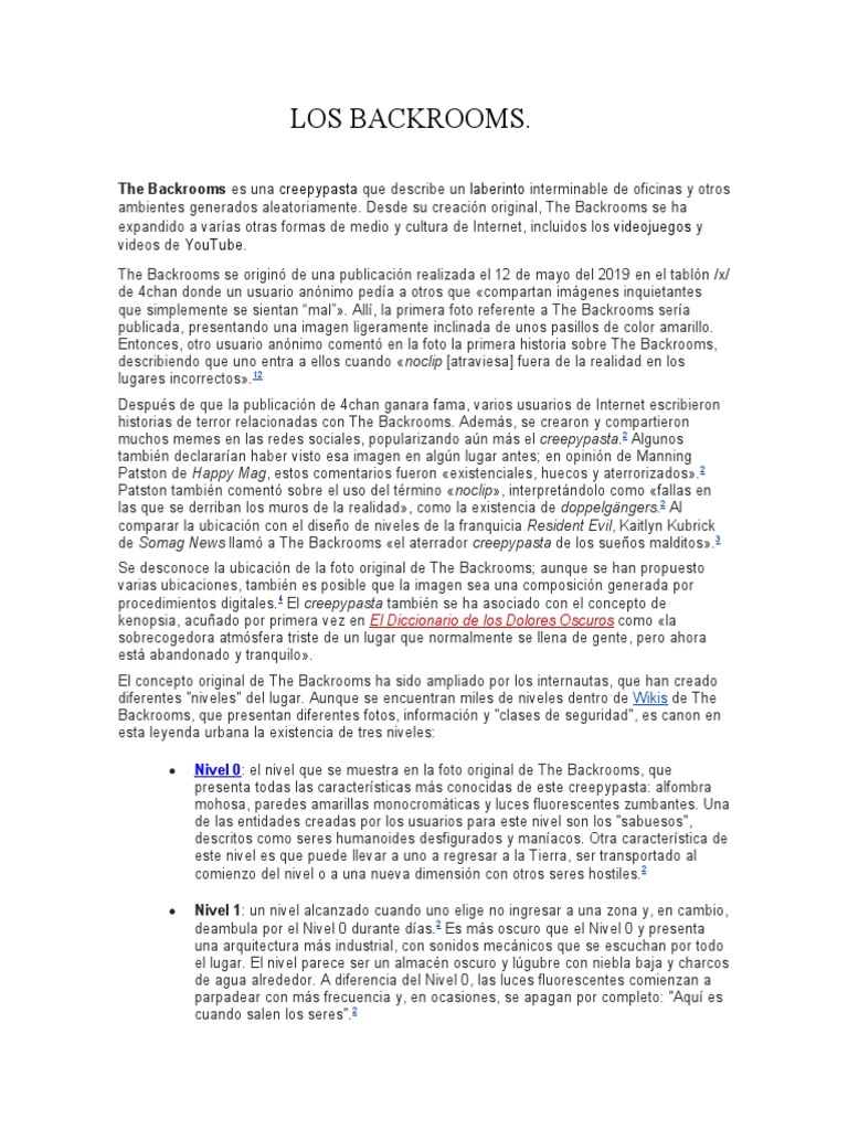 Los Backrooms | PDF