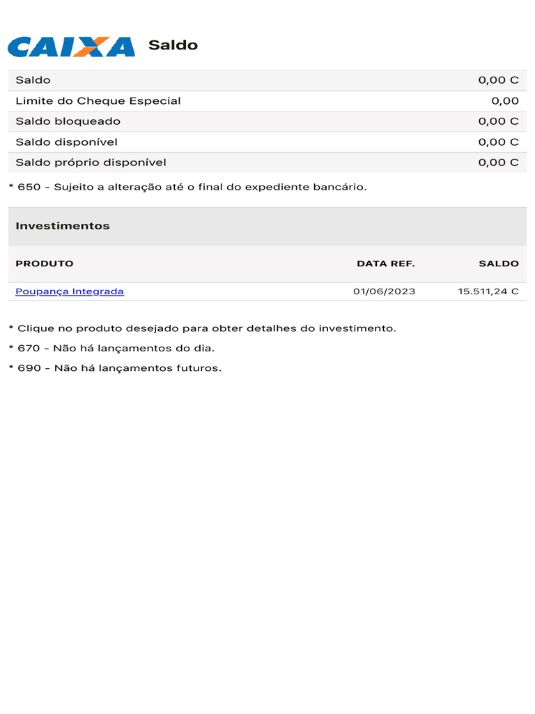 Saldo | PDF | Finanças e Administração de Capital