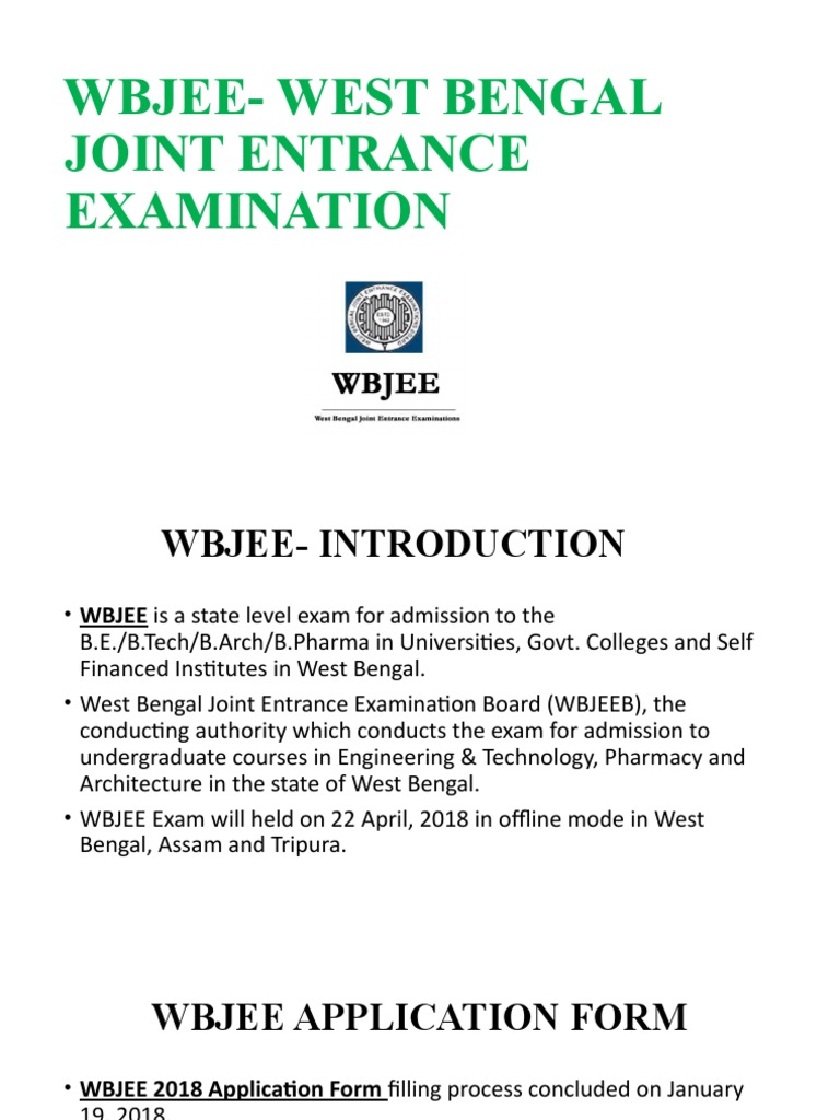 WBJEE Logo Presentation | PDF | University And College Admission ...